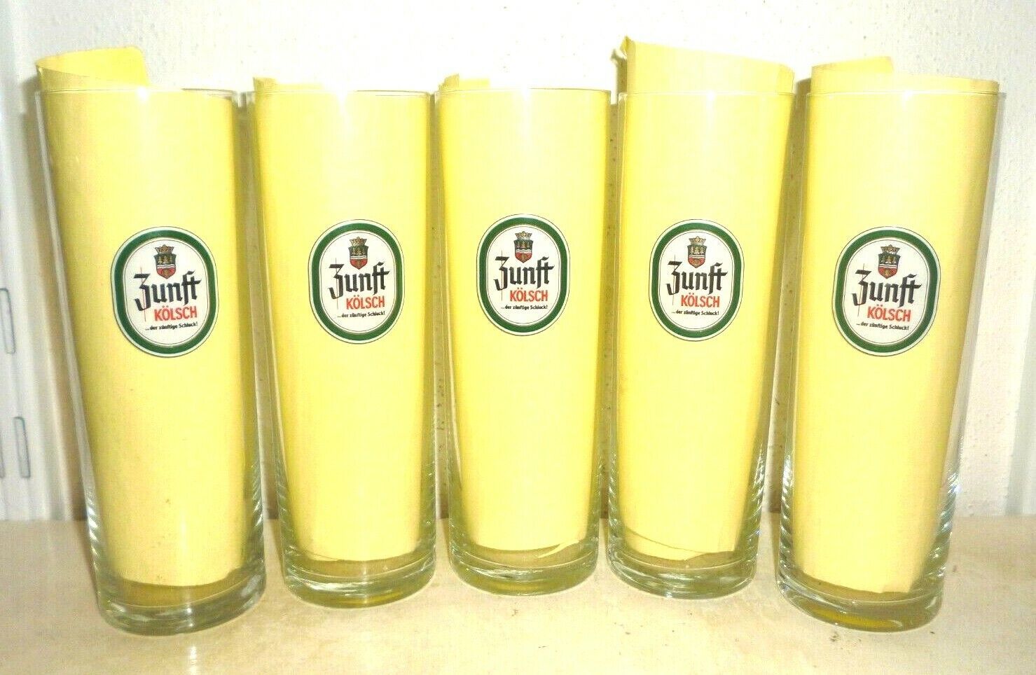 5 Zunft Kolsch Erzquell Bielstein Cologne German Beer Glasses - Germany