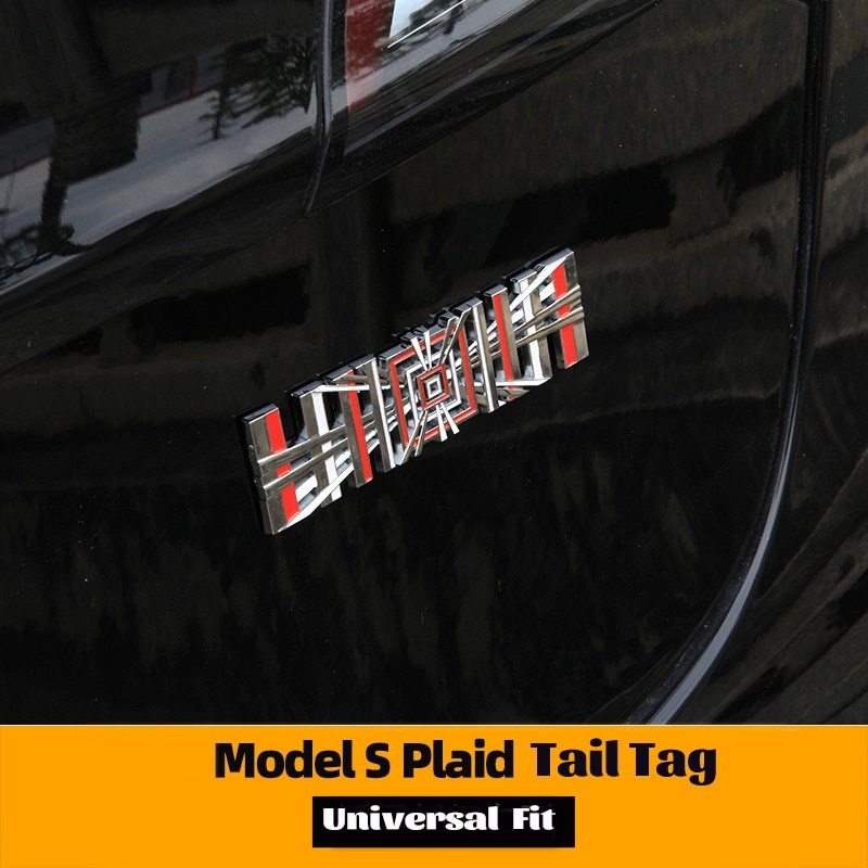 Model S Plaid Tail Tag Emblem Decals Logo and similar items