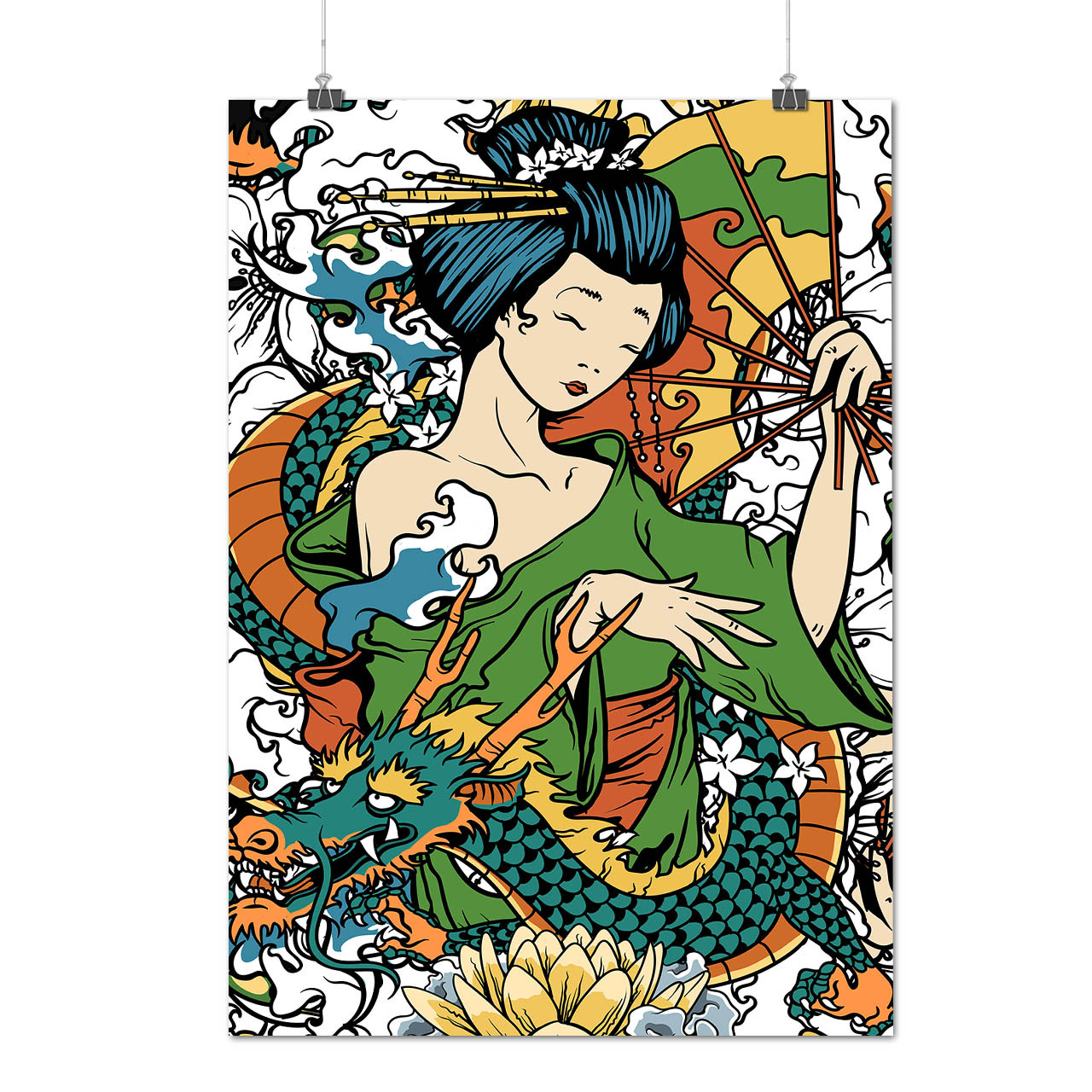 Geisha Girl Diva Japan Matte Glossy Poster A0 A1 A2 A3 A4 Wellcoda