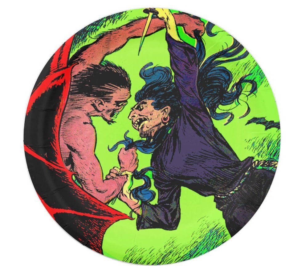 Halloween Party Paper Plates - Vampire VS Witch - 16 Plates - Party ...