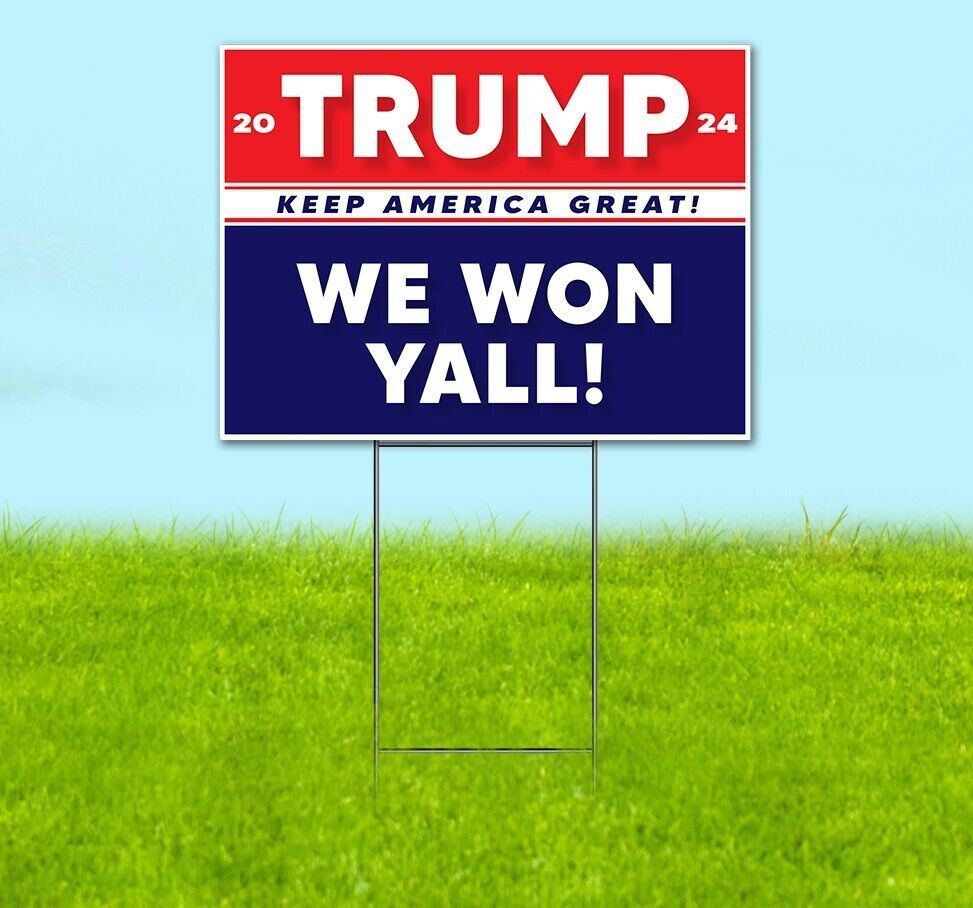 TRUMP WE WON 2024 MAGA VANCE 18x24 Yard Sign Snipe Election USA ...