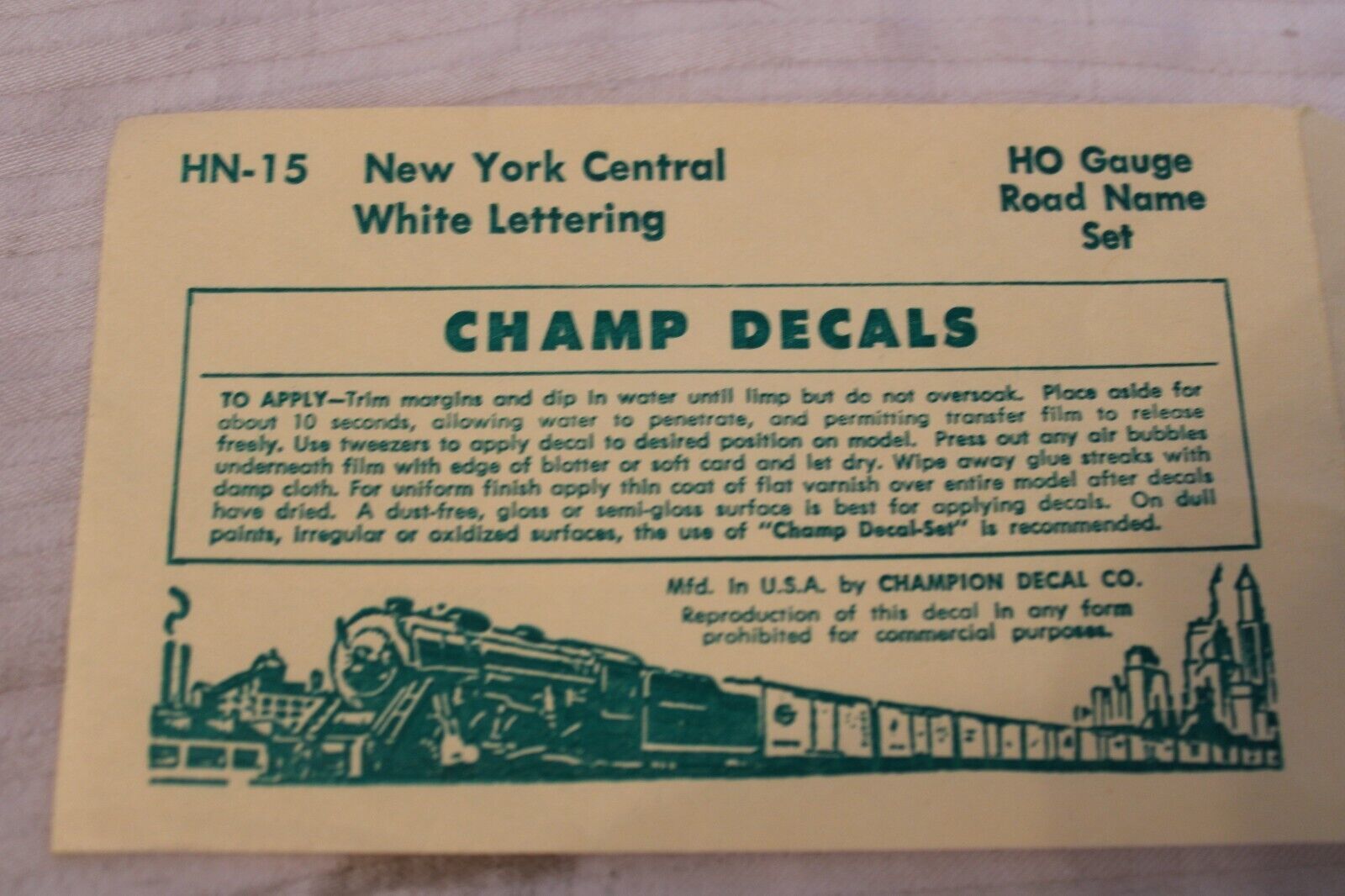 HO Scale Champ Decals, New York Central and 49 similar items