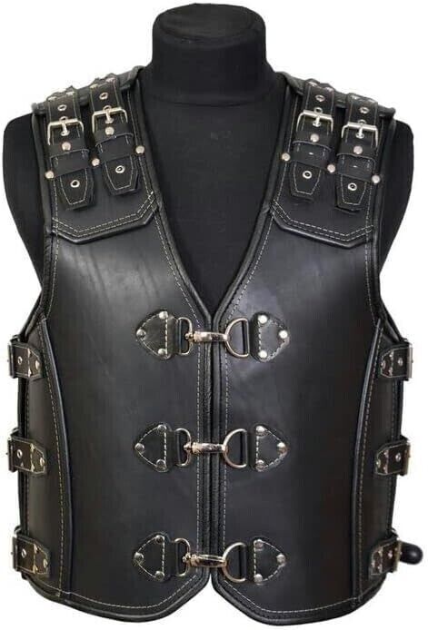 Genuine Leather Black Medieval Cuirass Armor Corset Viking Gothic Body ...