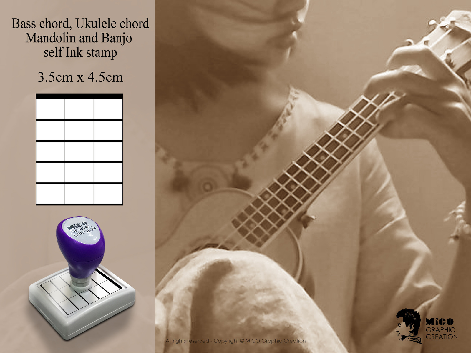 Ukulele chord stamp, a great aiding tool for Guitar chord & fingering ...