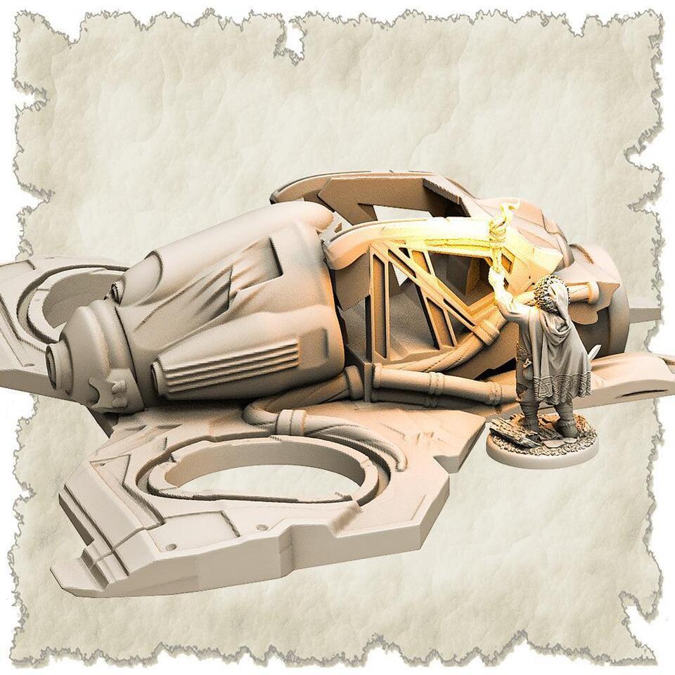 3D Printed SAWANT3D Space Speeder Spaceship 28 32mm Ragnarok d&d - 28mm