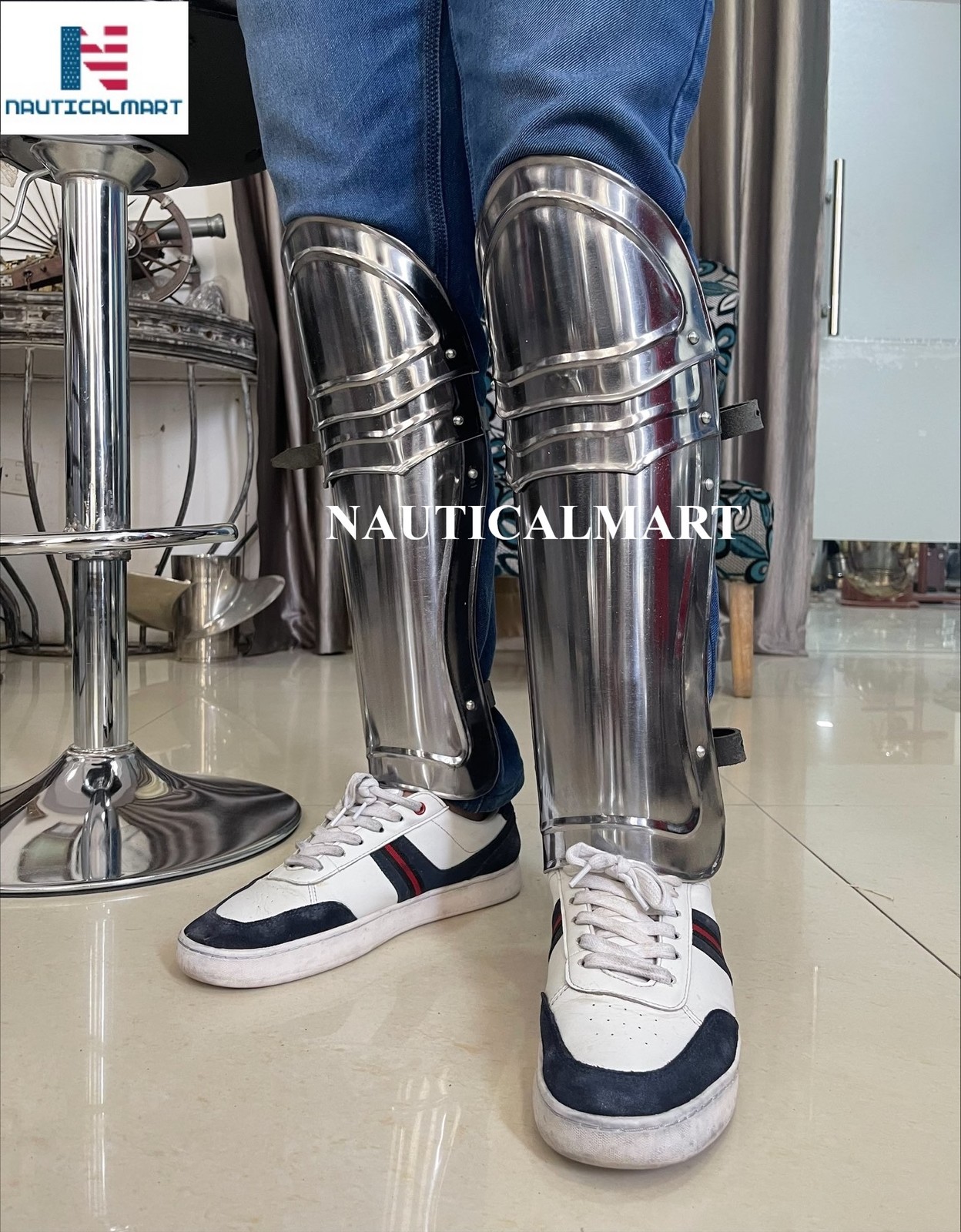 Nauticalmart Medieval Steel Full Greaves Leg Armor SCA LARP - Knives ...