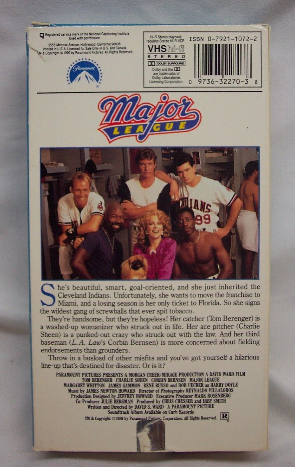 MAJOR LEAGUE The Original Movie VHS VIDEO 1989 Baseball - VHS Tapes