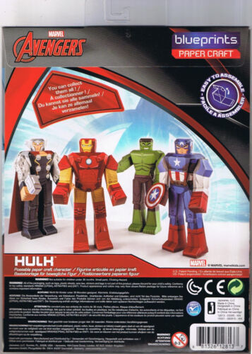 Marvel Avengers Blueprint Paper Craft Hulk 3D Paper Craft Figure 12 ...