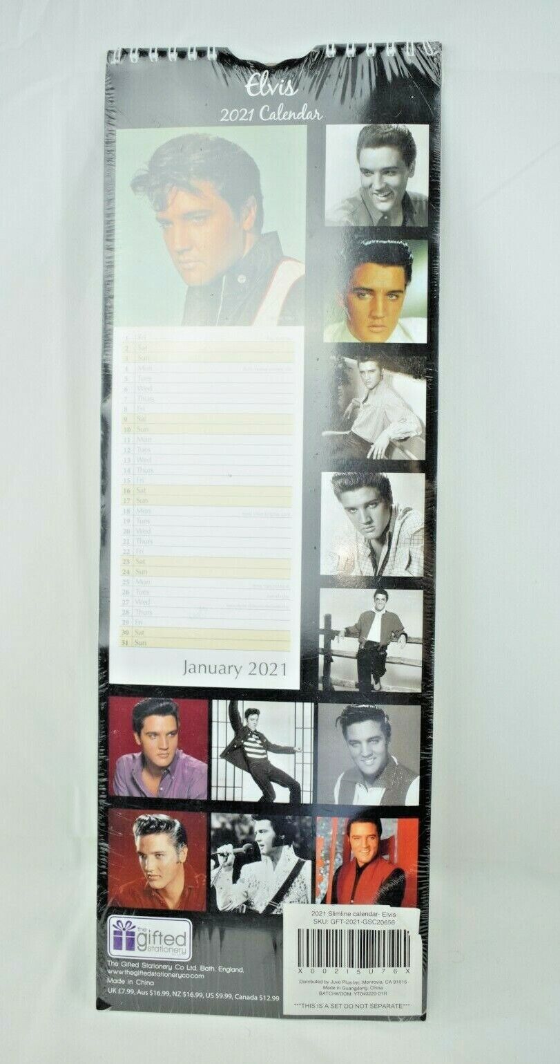 Gifted Stationery Elvis Presley Slimline 2021 Calendar (New) - 1980 ...