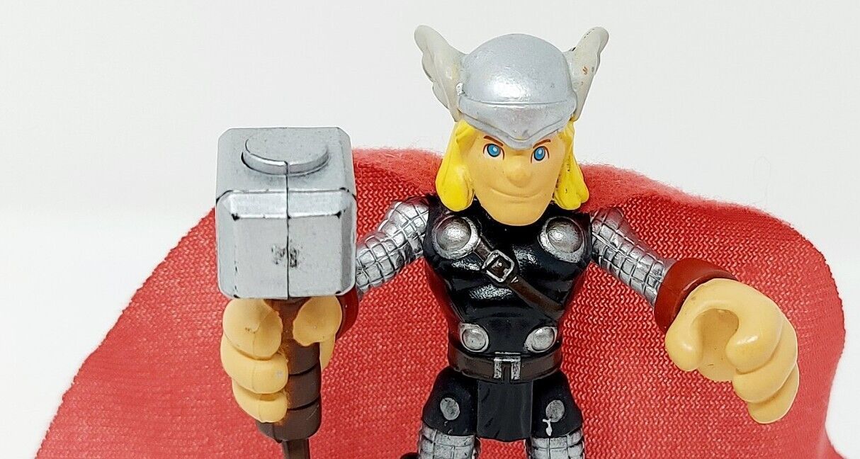 Marvel Super Hero Squad Thor 2010 Mjolnir Red Cloth Cape Imaginext ...