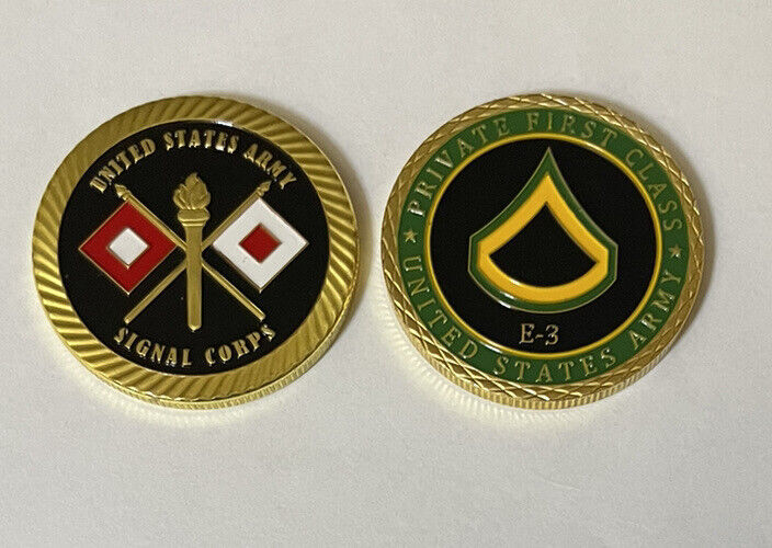 UNITED STATES ARMY - Rank PFC-PRIVATE FIRST CLASS E-3 & Signal ...