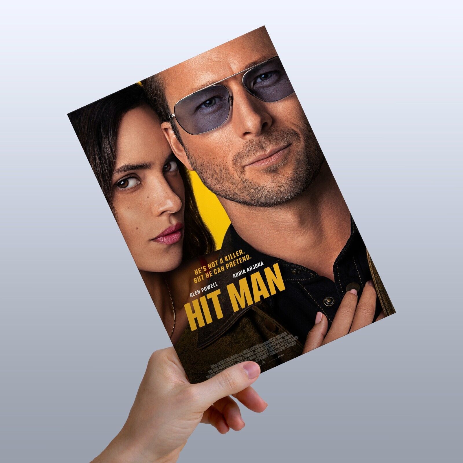 HIT MAN movie poster Glen Powell 2024 Netflix Film Poster Wall Art Room ...
