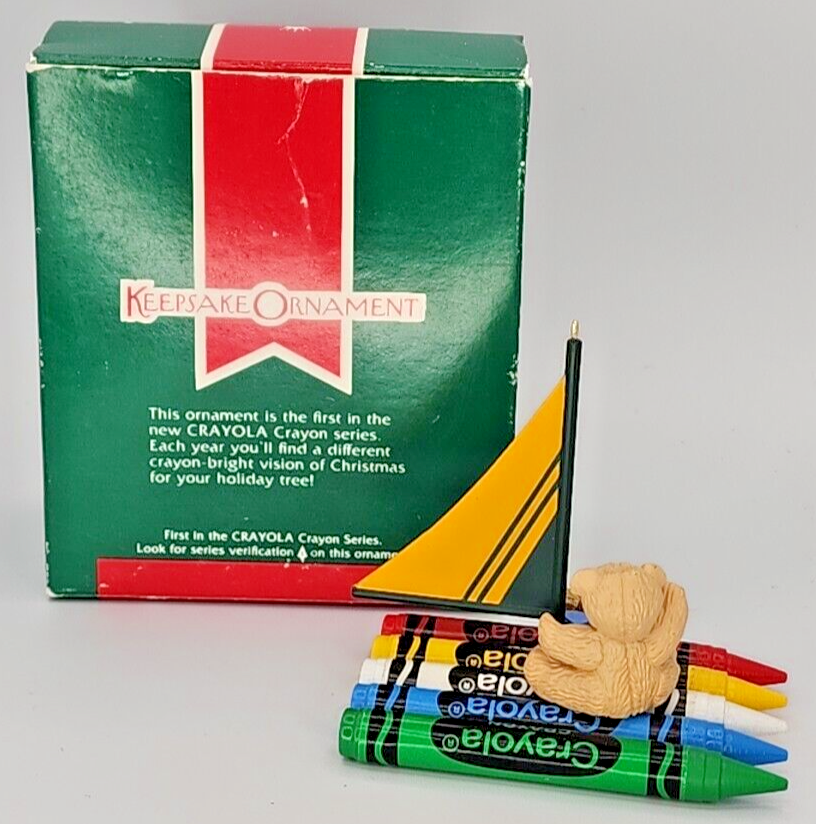 Hallmark Bright Journey Crayola Crayon Ornament 1989 U122 - Ornaments