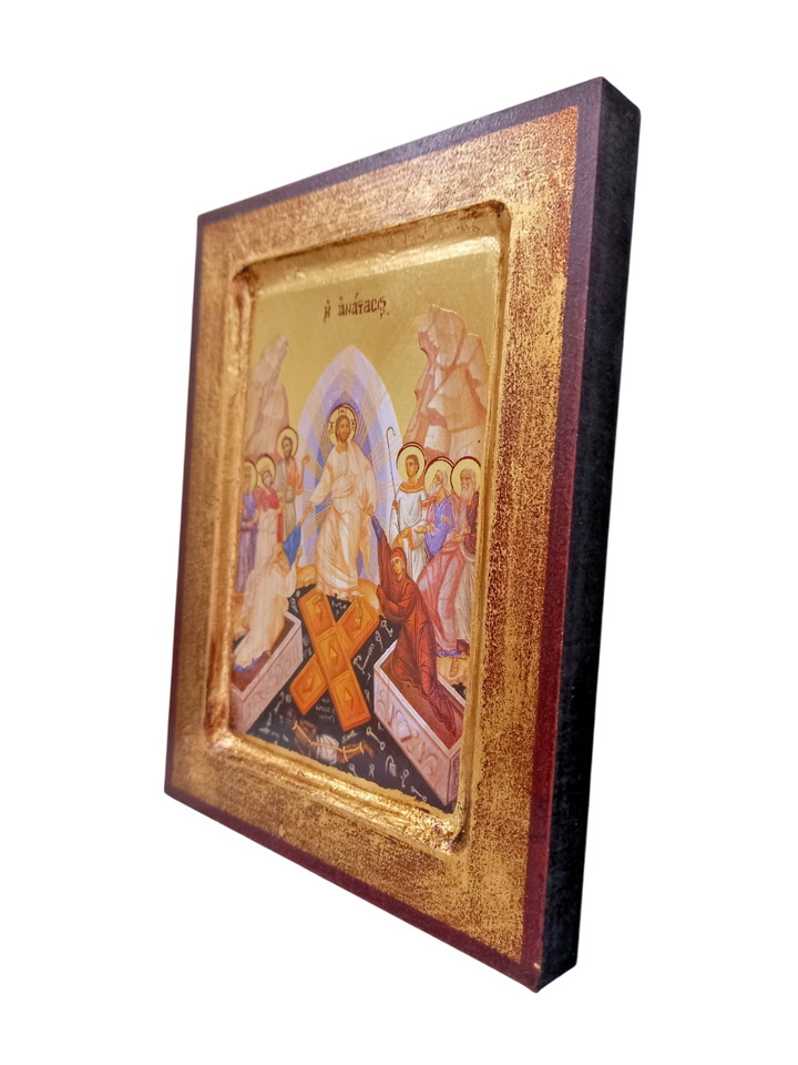 9" Resurrection of Jesus Christ Gilded Byzantine Greek Orthodox Wall ...