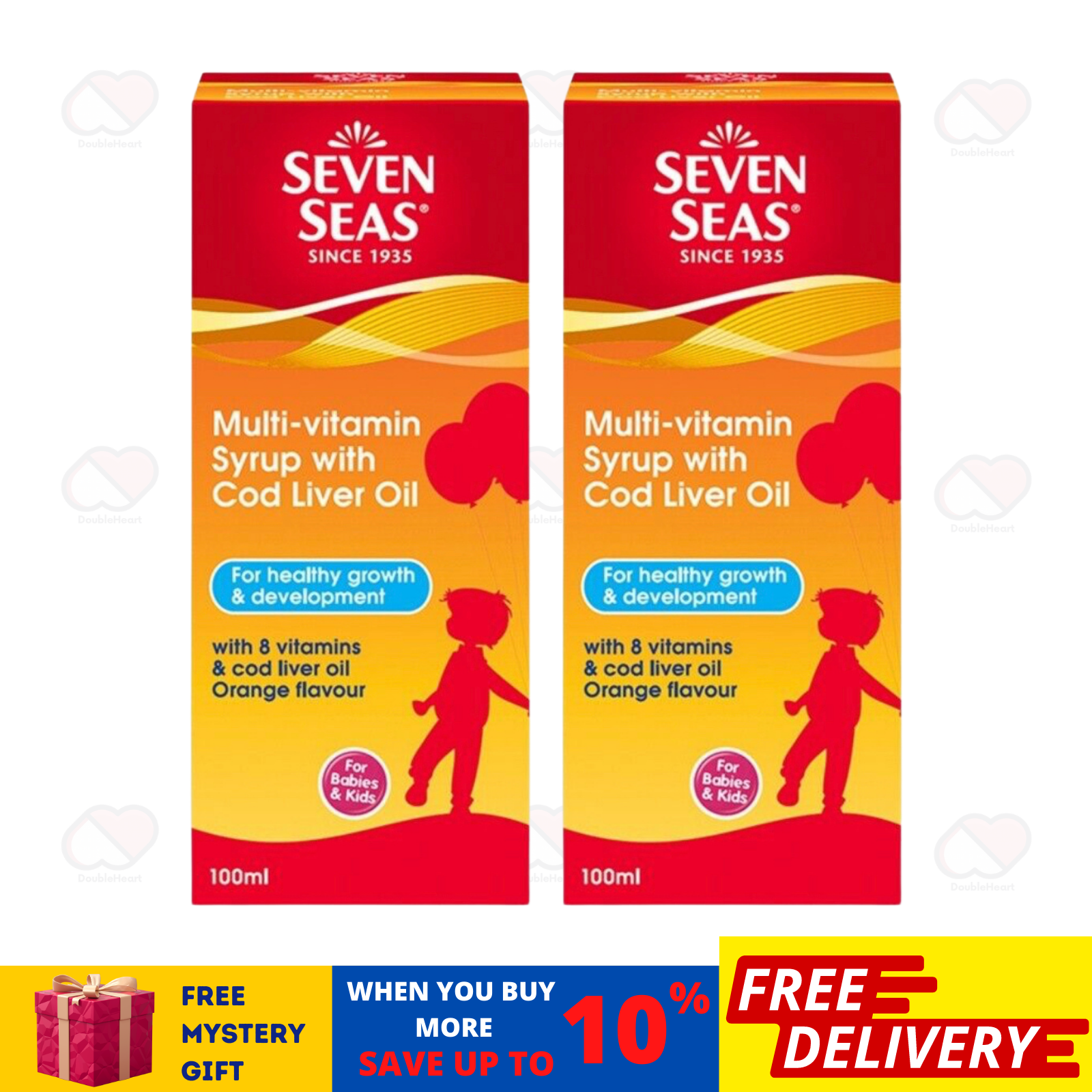 2 X 100ml Seven Seas Multivitamin Syrup Cod and 50 similar items