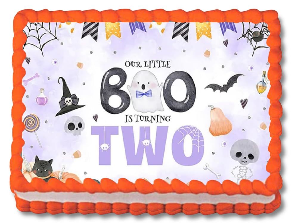 Our Little Boo Is Turning Two Edible Image 2nd Birthday Edible Cake ...