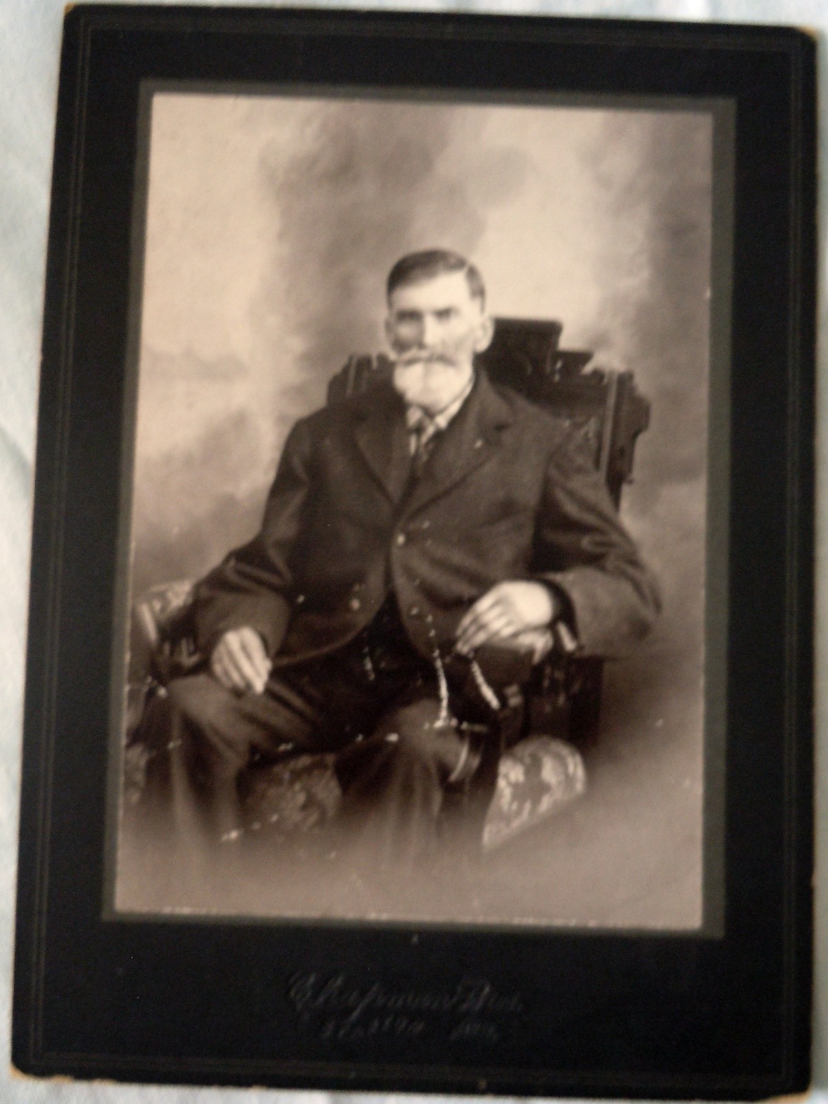 Old Man In Beard & Mustache In Chair Portrait by Chapman Bros. Stanton ...