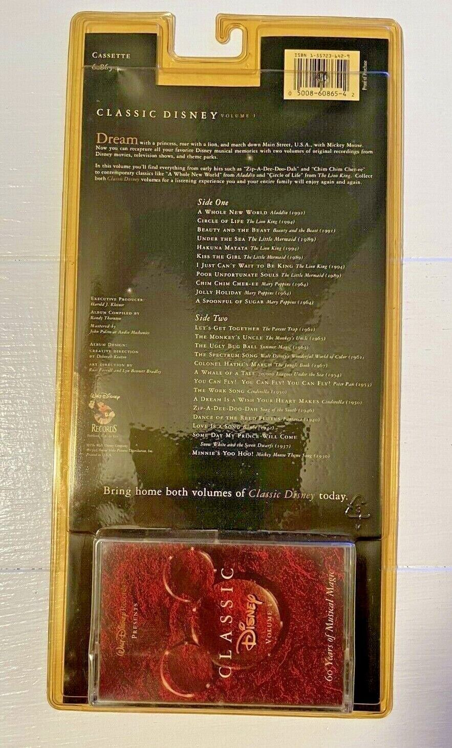 Classic Disney 60 Years of Musical Magic Volume 1 Cassette - Cassettes