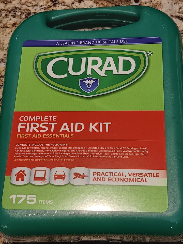 CURAD COMPLETE FIRST AID KIT BANDAGES TAPE GAUZE PADS GLOVES 175 ITEMS ...