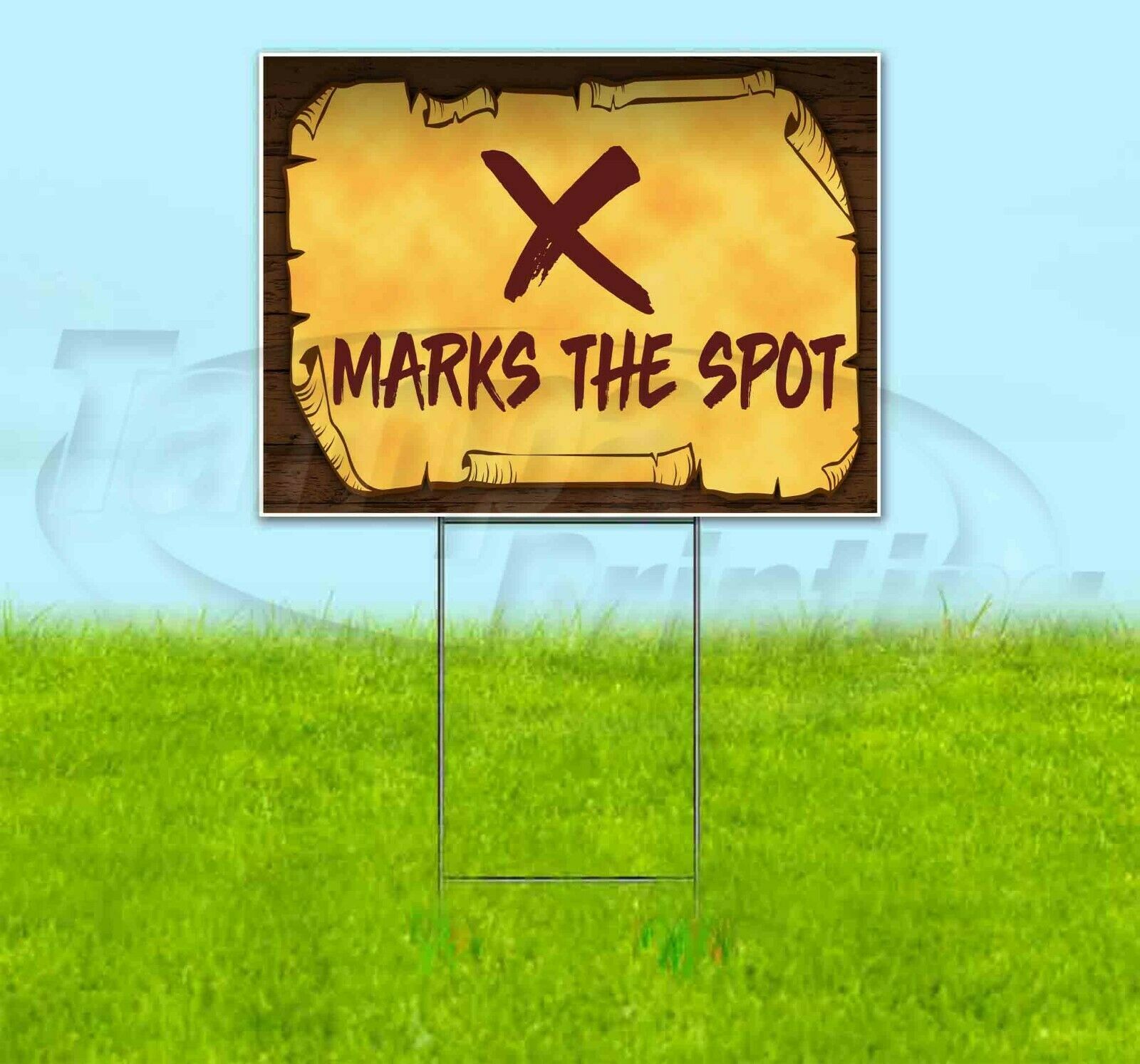 X MARKS THE SPOT 18x24 Yard Sign Corrugated Plastic Bandit Lawn ...