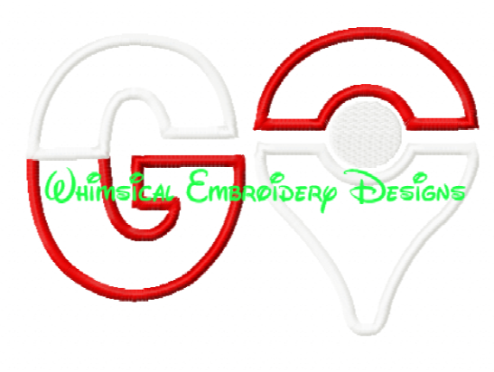 Pokémon Go Machine Embroidery Applique Design INSTANT DOWNLOAD ...
