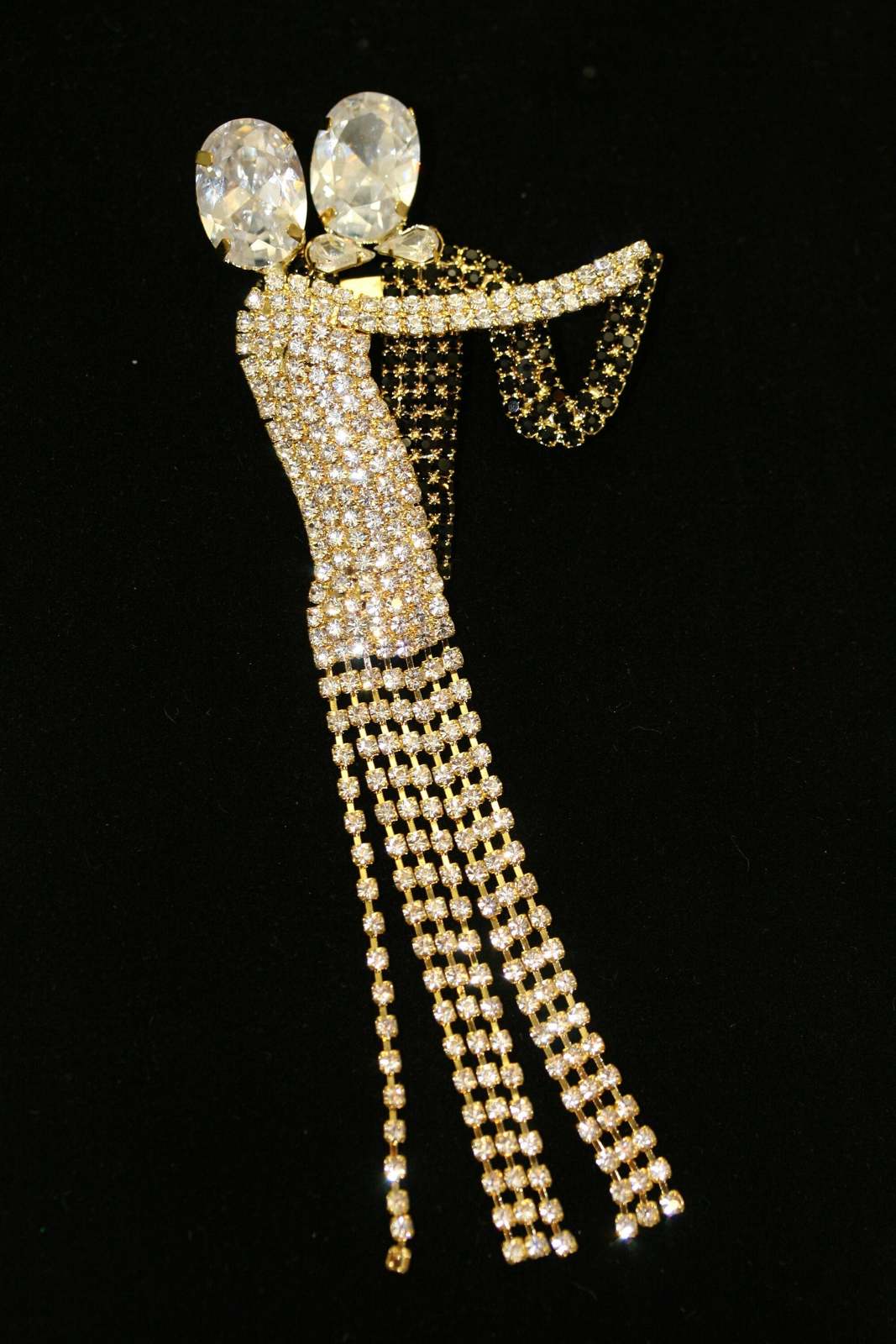 Ballroom Dancers Pin CZECH-style Rhinestones Dancing Couple Dancers ...