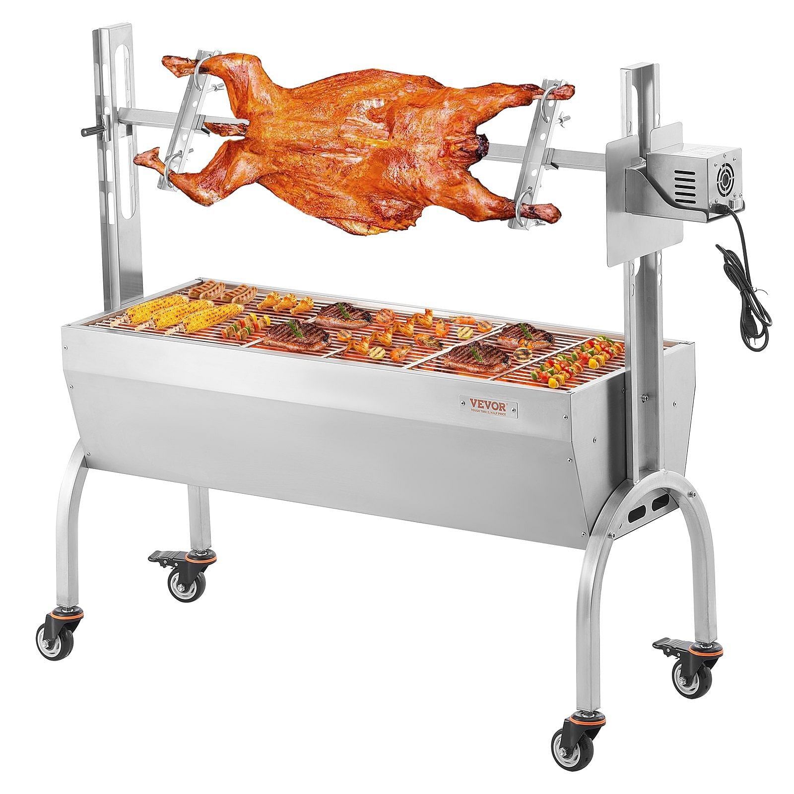 VEVOR Roaster Spit Rotisserie BBQ Grill Pig Lamb Chicken Roaster 52W ...