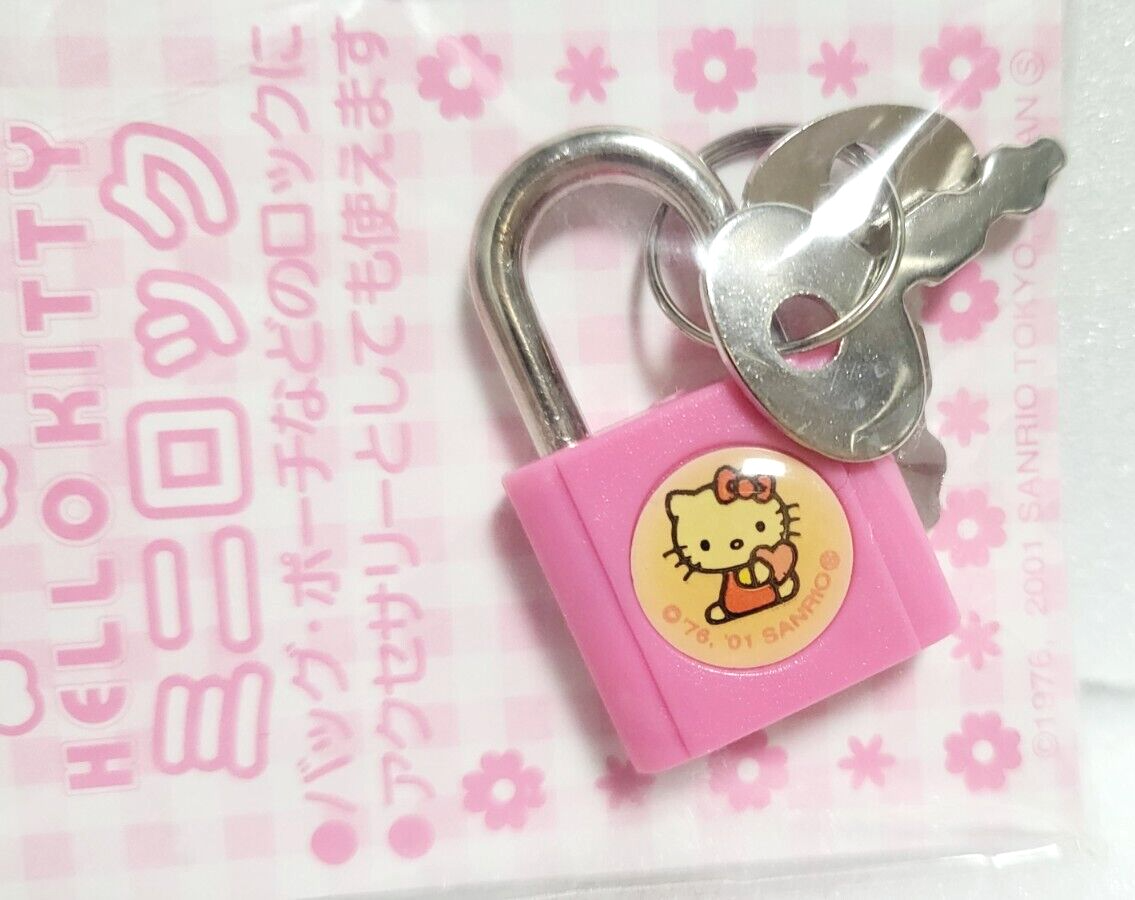 Hello Kitty Mini lock Padlock Key SANRIO Retro Rare Pink 2001 - Other ...
