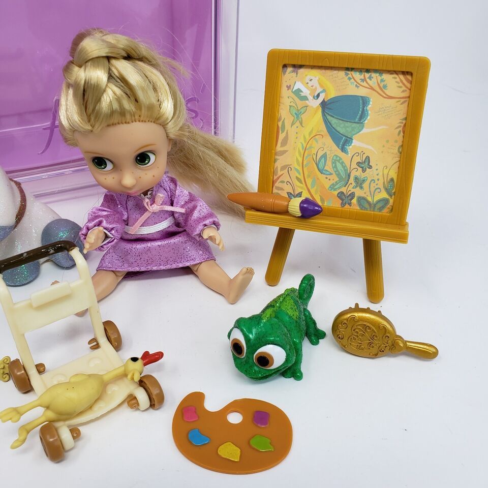 5" DISNEY ANIMATORS COLLECTION MINI DOLL RAPUNZEL TANGLED PLAY SET w ...