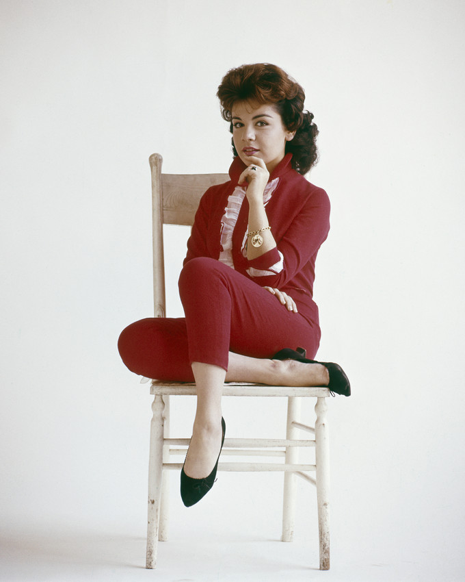 Annette Funicello full length in red outfit seated on chair 8x10 Photo ...