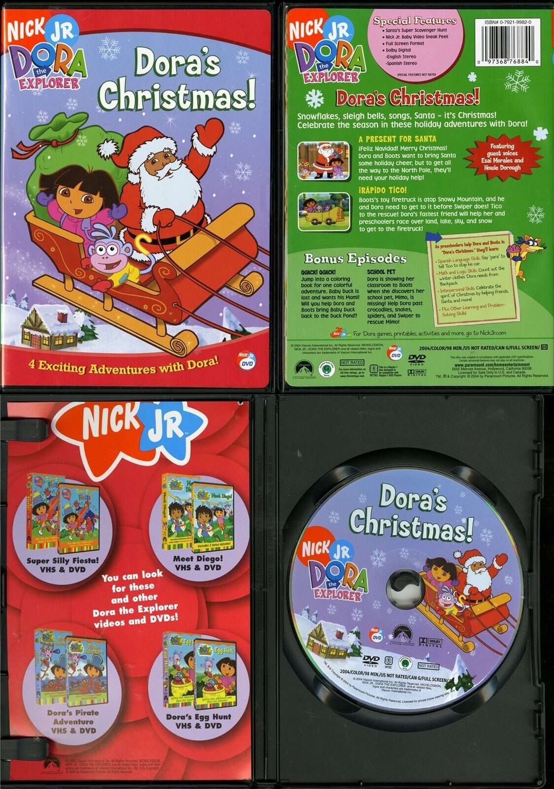 DORA THE EXPLORER - DORA'S CHRISTMAS DVD NICKELODEON/PARAMOUNT VIDEO ...