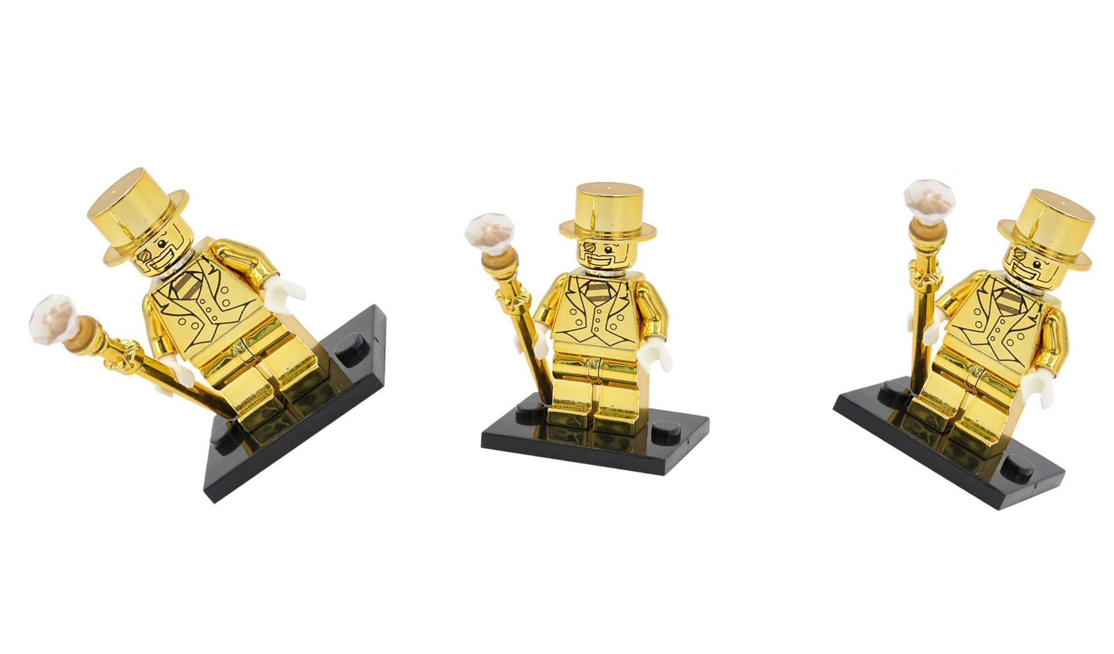 1pcs Mr Gold Limited Edition Chrom Golden Custom Minifigures Toys Gift ...