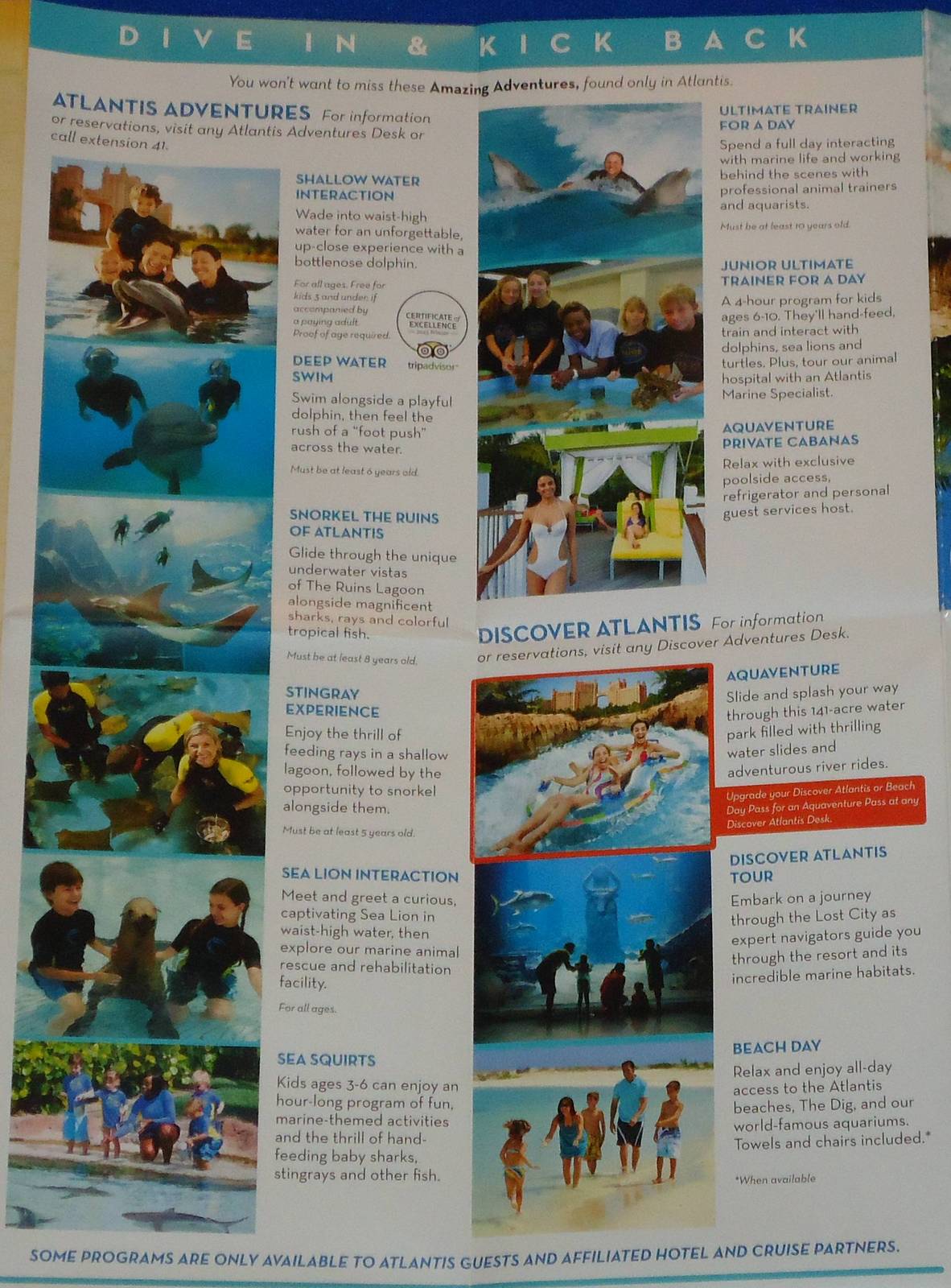 Atlantis Resort Brochure And Map