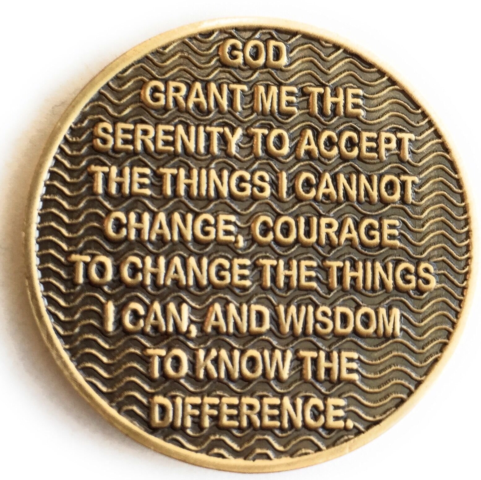 9 Year AA Medallion Reflex Antique Chocolate Bronze Sobriety Chip Coin ...