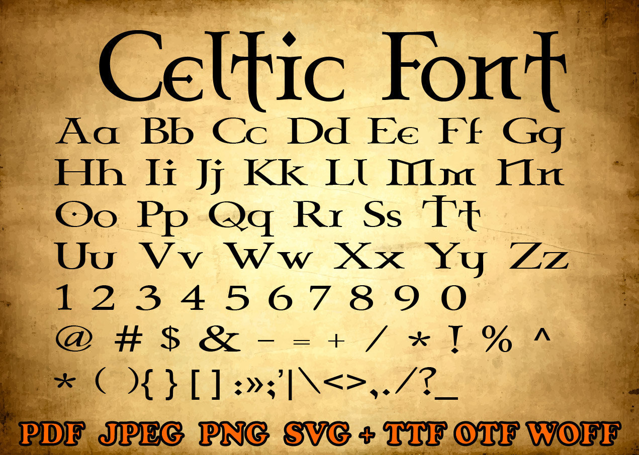 bundle celtic font svg irish font svg celtic lettering old irish font ...