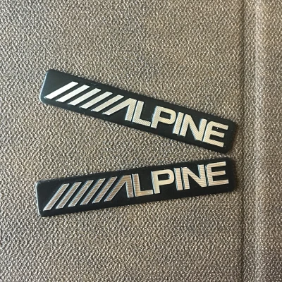 4x /////ALPINE ALPNE car Hi-Fi Speaker audio Speaker Badge stereo ...