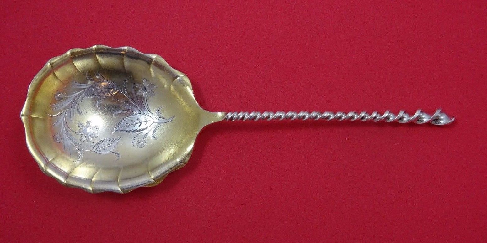 Number 128 by Towle Sterling Silver Berry Spoon GW Bright Cut 8 7/8 ...