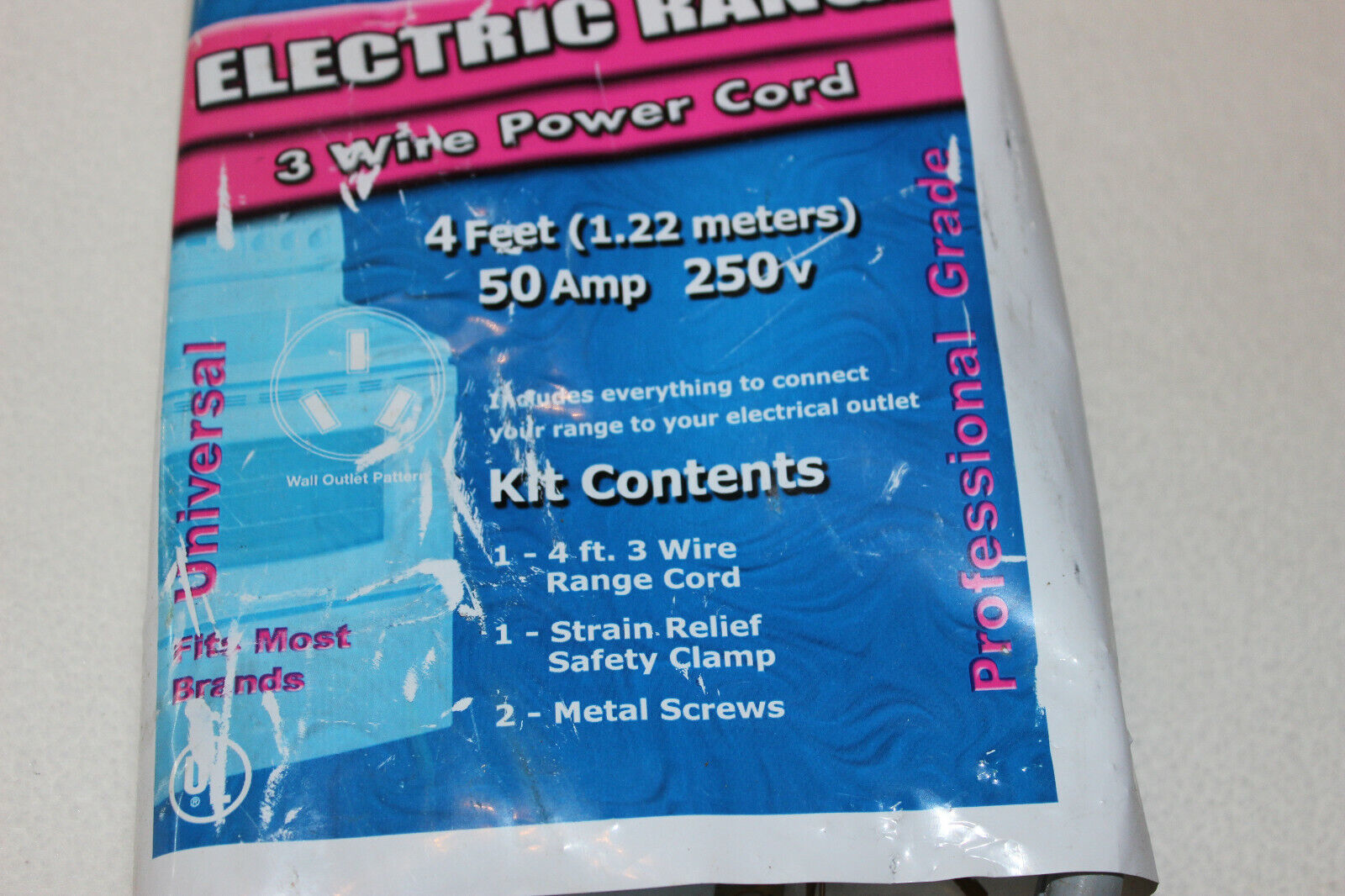 New Smart Choice Electric Range 3 Wire Power Cord 4 Ft 50 Amp Clamp 22 ...