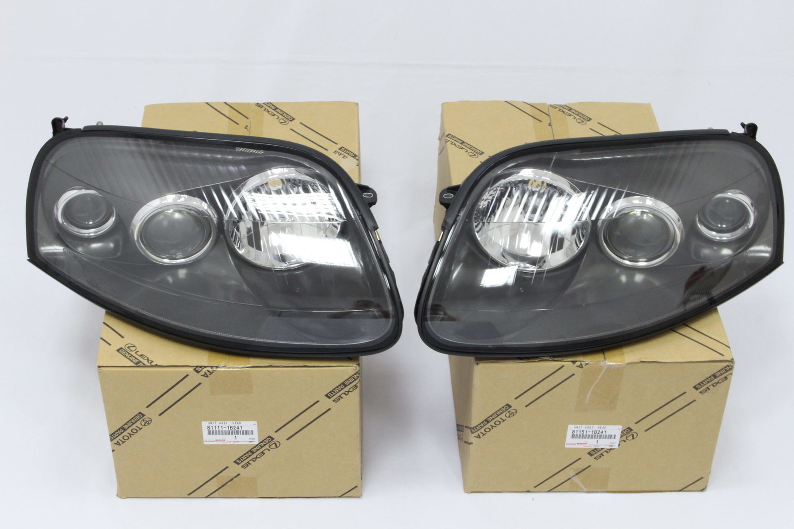 Toyota Supra JZA80 1998 Spec Black Housing Headlights Head Lamp LH RH ...