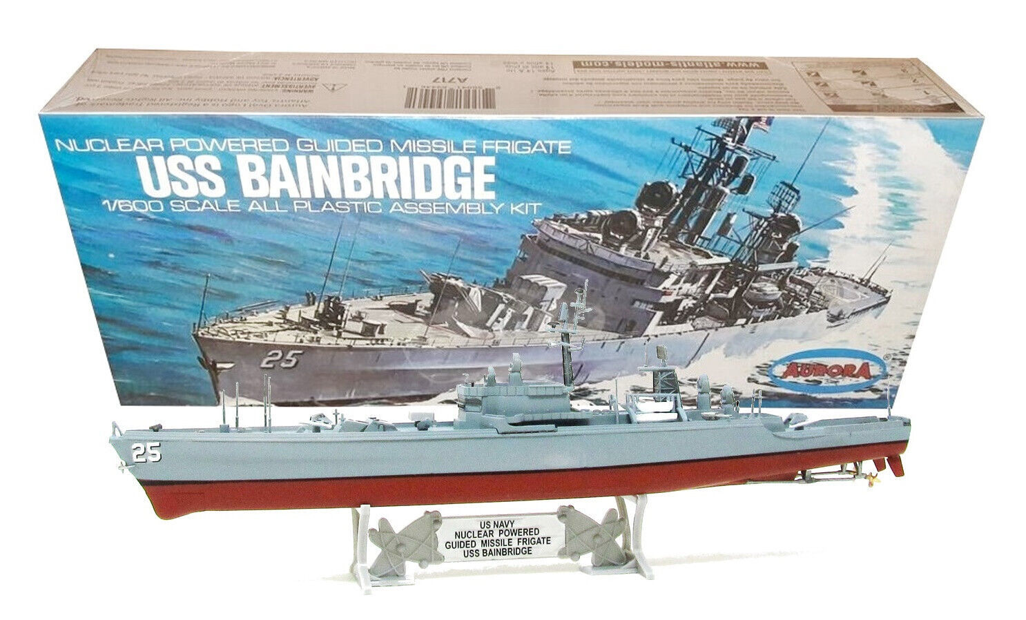 Aurora USS Bainbridge Nuclear Powered Missile Frigate 1/600 Scale Model ...