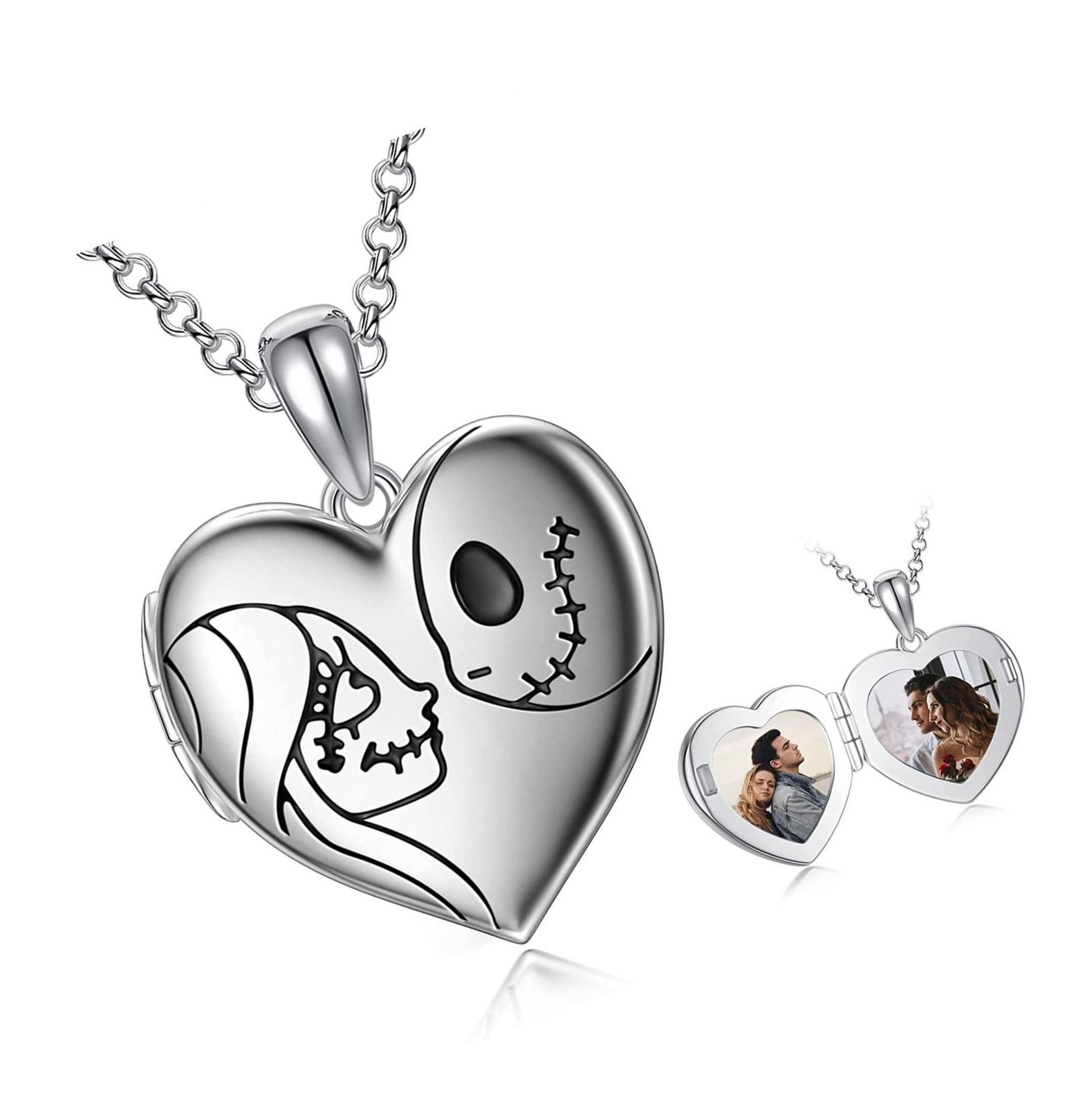 Necklace Sterling Silver Jack and Sally Necklace - Nightmare Before ...