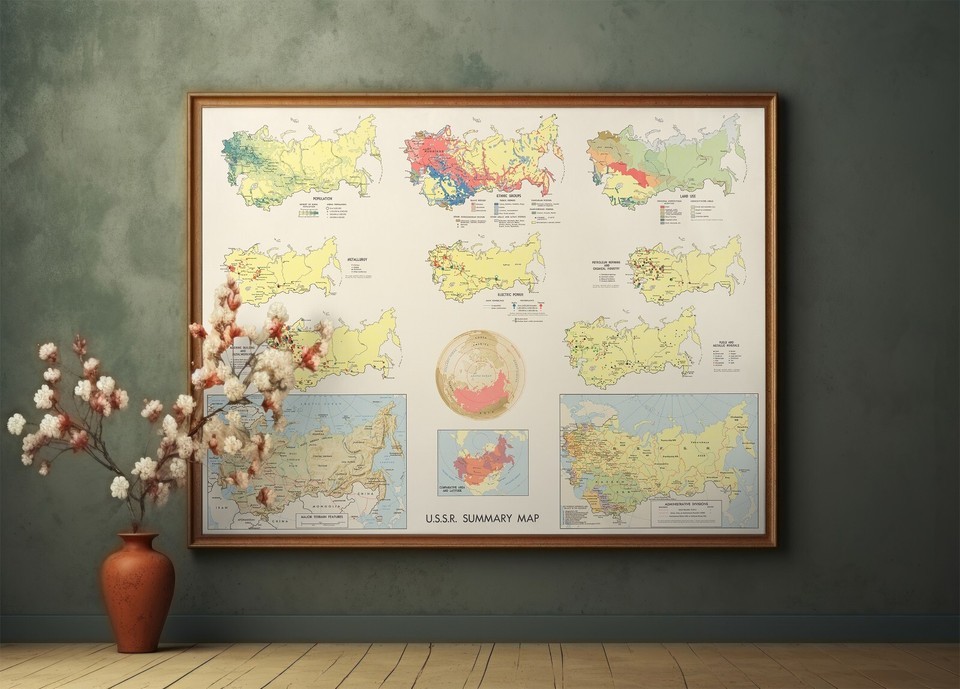 1968 CIA Russia Soviet Union U.S.S.R. Summary Map History - 9 Maps on 1 ...