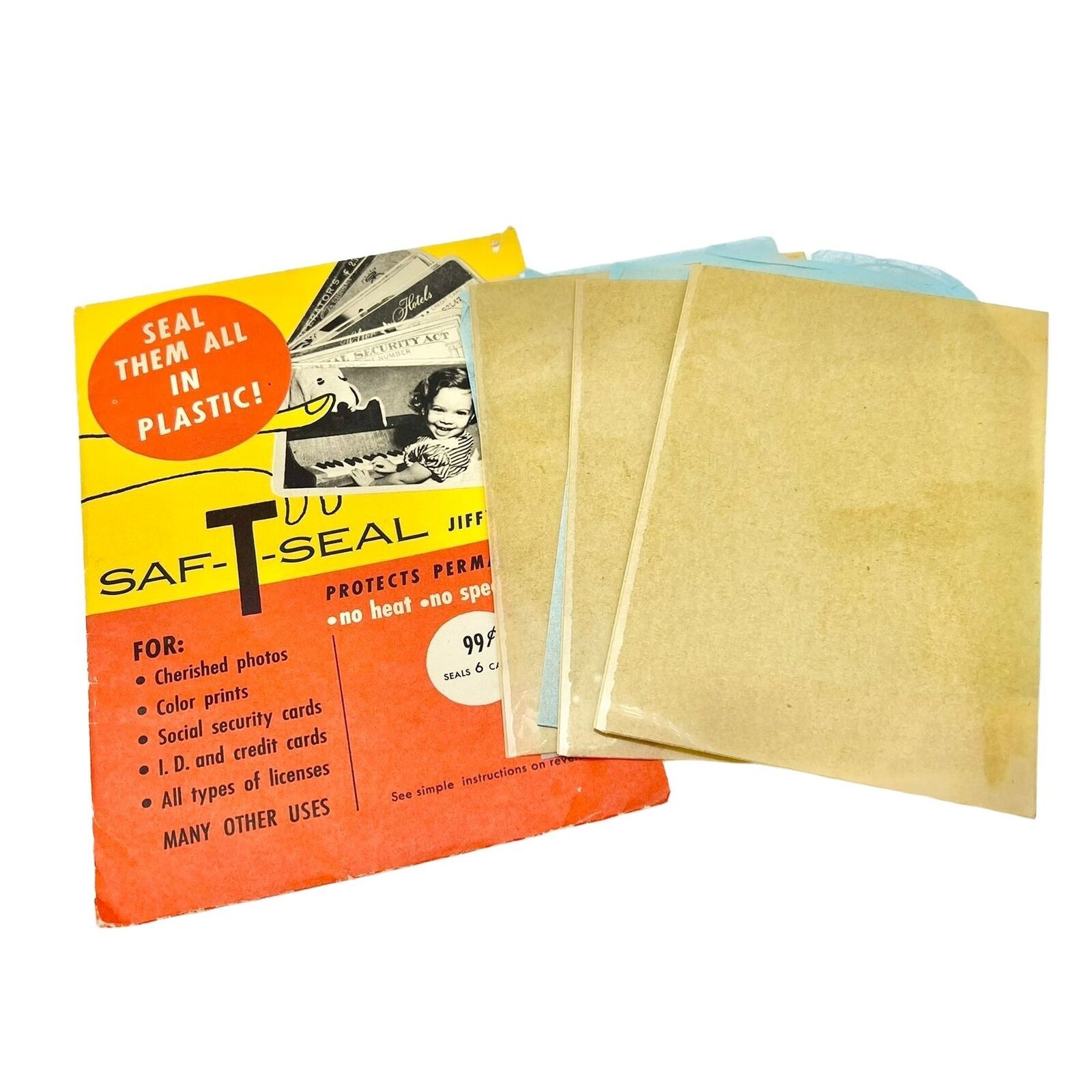 Vintage Saf-T-Seal Jiffy Pack Plastic Protectors - not a full pack ...