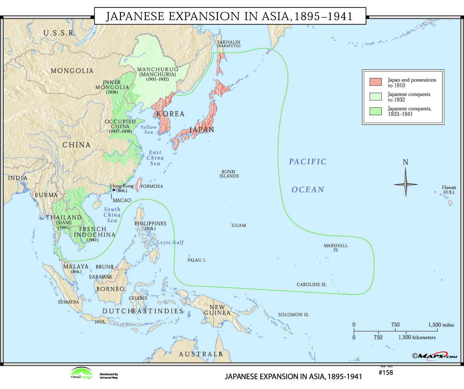 158 Japanese Expansion in Asia, 1895-1941 - Maps & Atlases