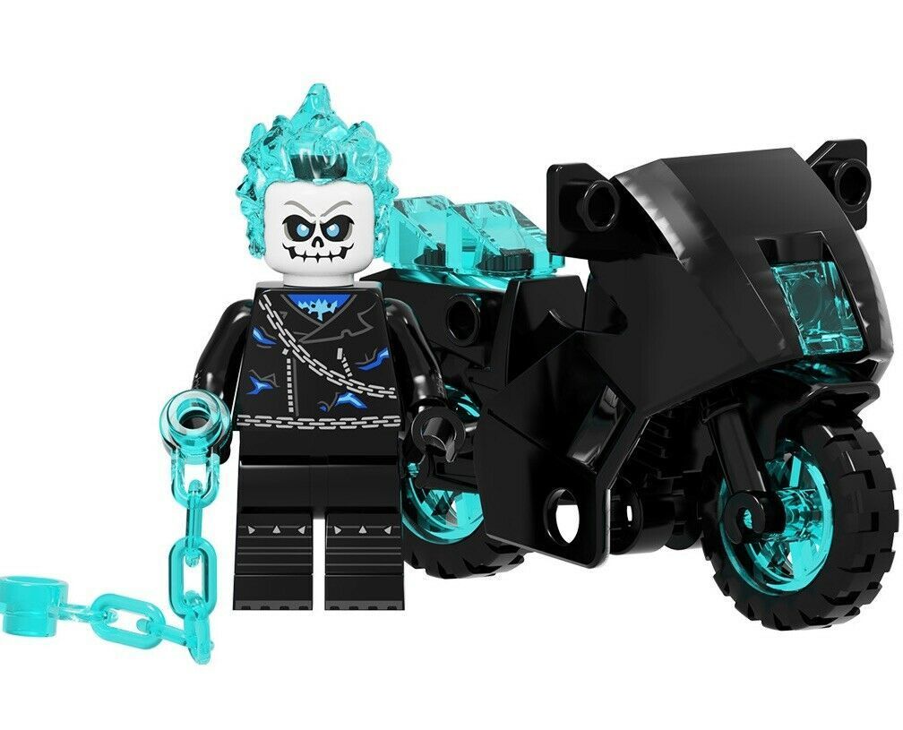 Ghost Rider Danny Ketch (Blue Bike) Custom Minifigures Building Block ...