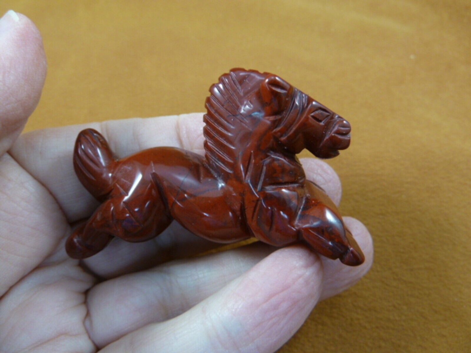 (Y-HOR-RU-709) Red Jasper HORSE GEMSTONE figurine gem statue I love ...