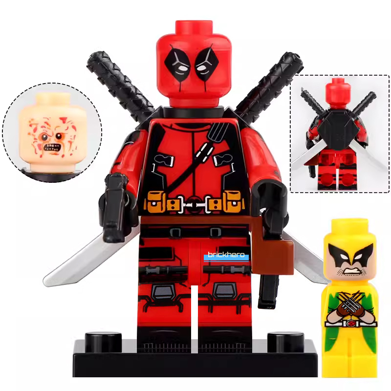 Deadpool with Wolverine Marvel Superheroes Lego Compatible Minifigure ...