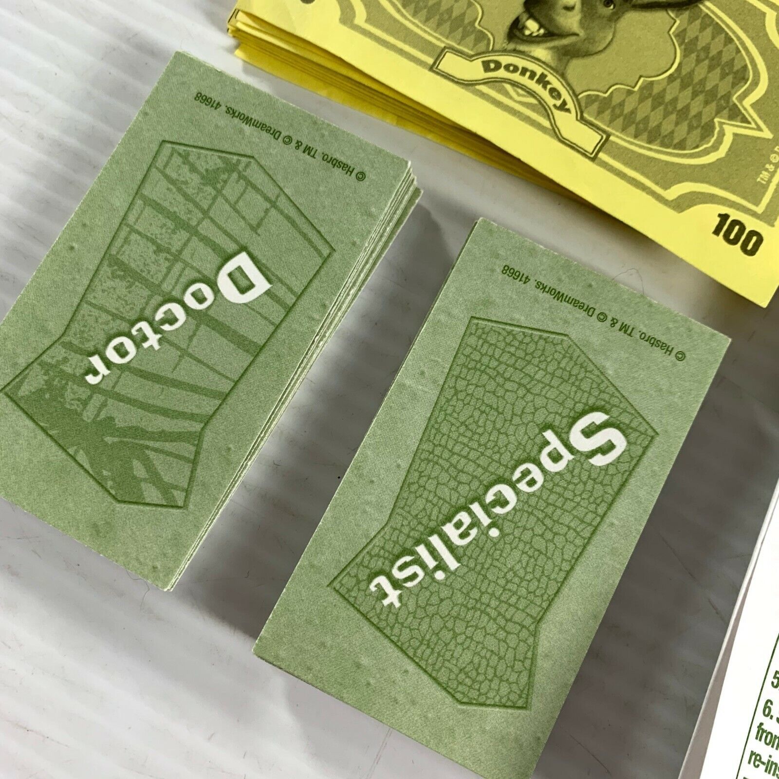 Hasbro Shrek Edition Operation Game Replacement Money Cards Instruction ...