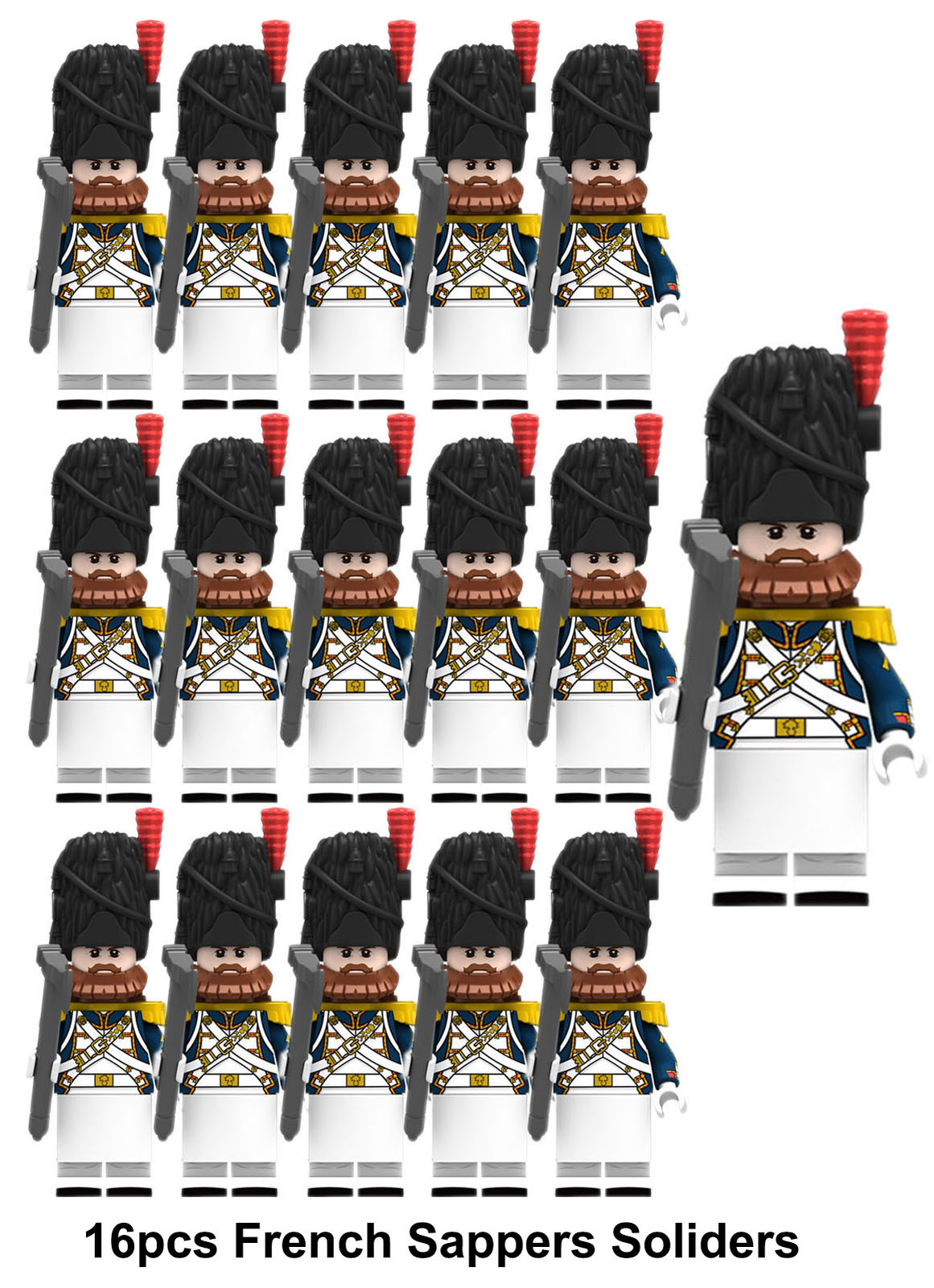 16pcs French Sappers Infantry Army Set Napoleonic Wars Custom ...