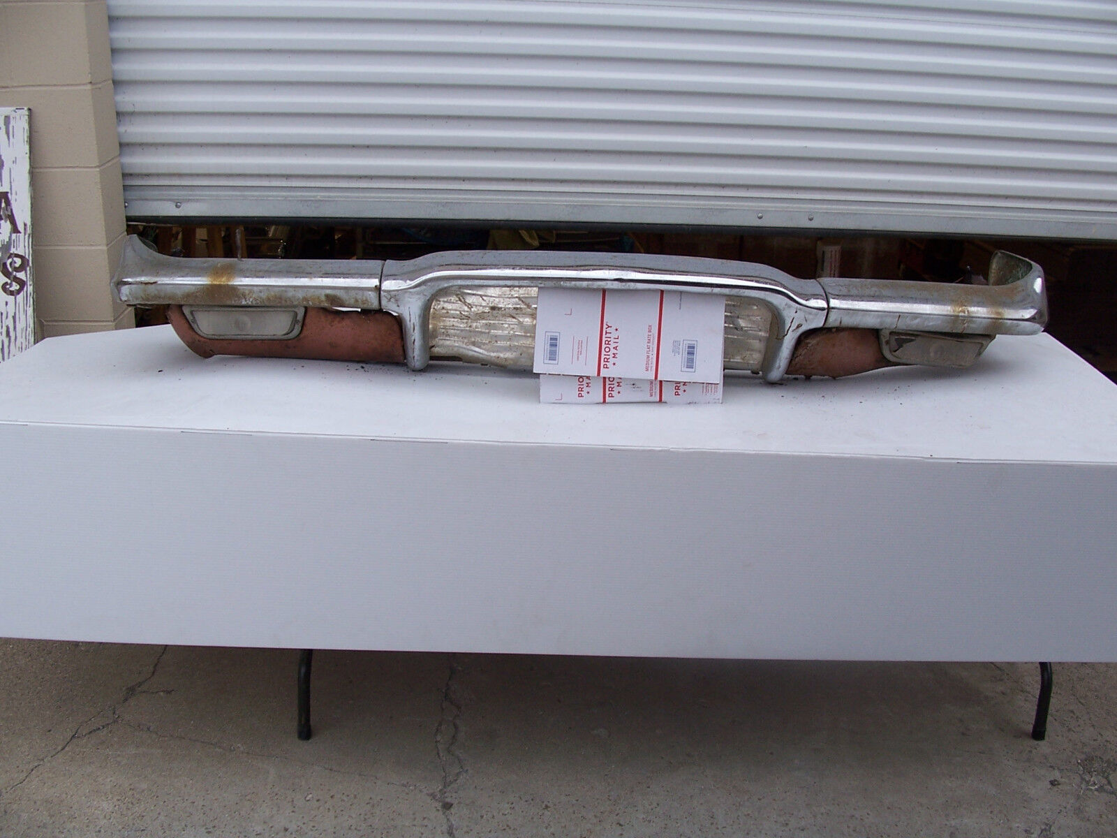 1960 CHEVY BEL AIR FRONT BUMPER RUST BAD CHROME 4 DOOR SEDAN OEM USED ...